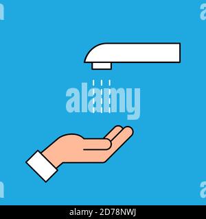 Automated touchless restroom faucet with sensor. No touch water tap ...