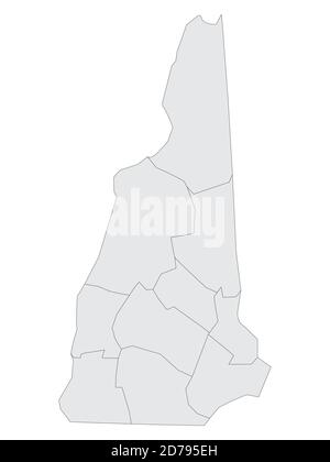 New Hampshire counties vector map outline with USA map colors national ...