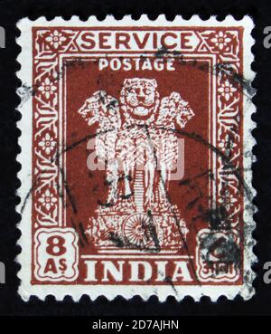 INDIA - CIRCA 1954: stamp printed by India, shows plane and pigeon ...