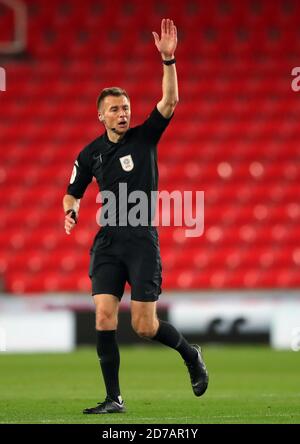Match referee Michael Salisbury during the Manchester City FC v West ...