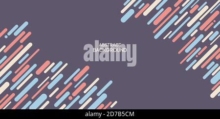 Color abstract rounded diagonal stripe pattern background - vector graphic design from cyan ...