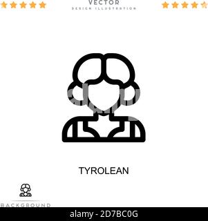 Tyrolean icon. Simple element from digital disruption collection. Line ...