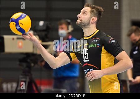 Grzegorz Lomacz of Skra in action during the Plus Liga match between ...
