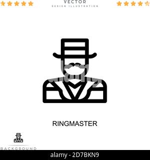 Ringmaster man vector icon isolated on transparent background ...