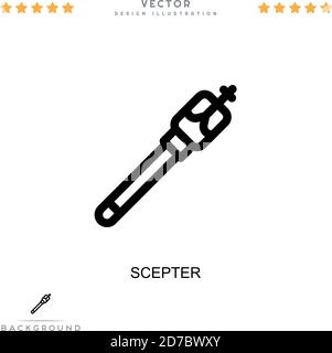 Scepter icon. Simple element from digital disruption collection. Line ...