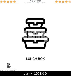 lunch box kids container line icon vector illustration Stock Vector ...