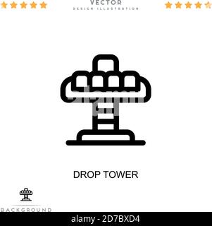 Amusement park drop tower flat vector illustration Stock Vector Image ...