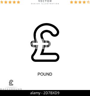British pound sterling one line drawing symbol. Vector isolated on ...