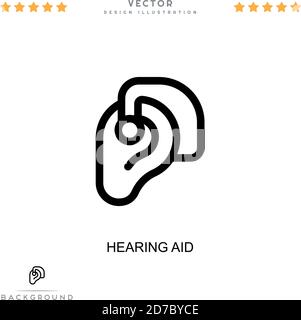 Digital hearing device icon simple vector. Social acoustic implant ...