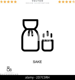 Sake icon. Simple element from digital disruption collection. Line Sake ...