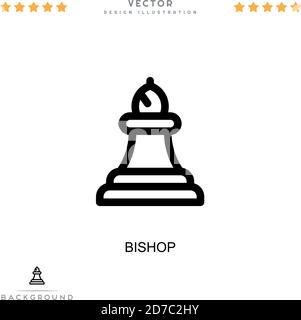 Bishop icon. Simple element from digital disruption collection. Line ...