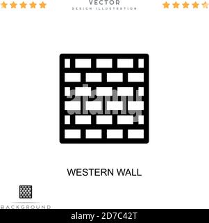 western wall wailing wall line icon vector illustration Stock Vector ...
