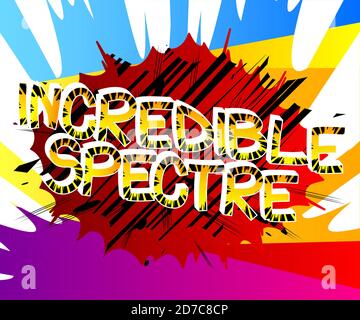 Super Spook Comic book style cartoon words on abstract colorful comics ...