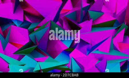 Purple neon shards, geometrical pattern background with cyberpunk ...