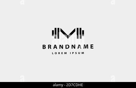 Letter M bodybuild fitness logo design vector Stock Vector Image & Art ...