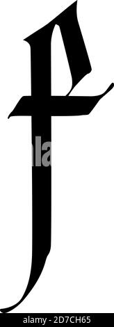 Antique letter F. Vintage hand drawn gothic font Western vector grunge ...