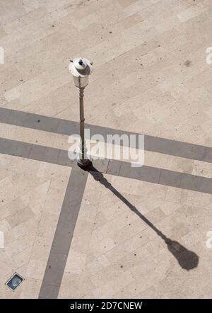 View from above of pavement and lamp-post Stock Photo - Alamy