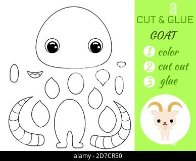 Vector on the farm cut and glue activity. Crafting game with cute farm ...