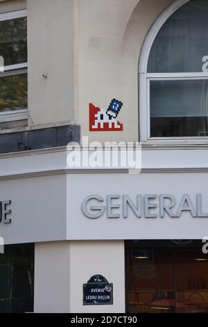 Paris, France. Space Invader Mosaic street art by 'Invader' in Place ...