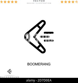 Boomerang Icon Black line art vector in black and white outline set ...