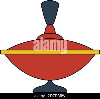 Peg-Top Icon. Editable Outline With Color Fill Design. Vector ...