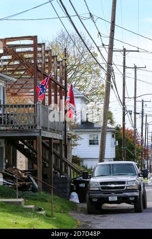 Small house on a flag - Confederate flag Stock Photo - Alamy