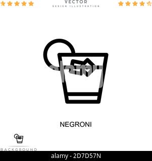 negroni cocktail glass drink color icon vector illustration Stock ...