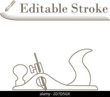 Jack-plane Tool Icon. Editable Bold Outline With Color Fill Design ...