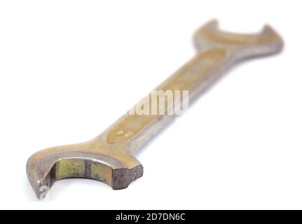Broken wrench on white background Stock Photo - Alamy