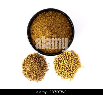 Indian spices Coriander Seeds/Dhania and Zira/Cumin - seeds with Powder ...