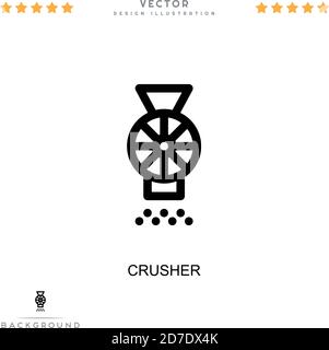Crusher icon. Simple element from digital disruption collection. Line ...