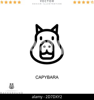 Capybara Simple vector icon. Illustration symbol design template for ...