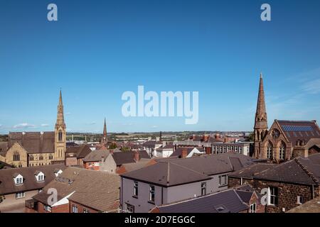 Landscape of Rotherham town centre, showing the gothic Jame Masjid ...