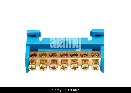 Electrical terminal blocks isolated on white background Stock Photo - Alamy