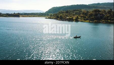 Aerial view of the lake Atitlan in Guatemala, Central America Stock ...