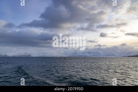 Hadselbrua a big bridge to Stokmarknes on the Vesterålen Stock Photo ...