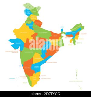 India map with federal states. Flat vector Stock Vector Image & Art - Alamy