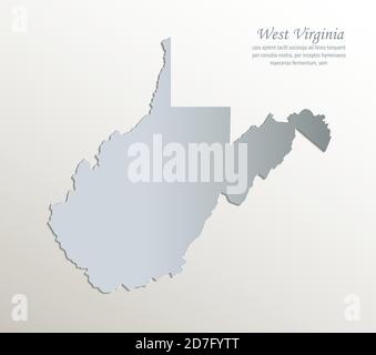 West Virginia Map in Blue with Gold Framed Accents. Modern Vector Map ...