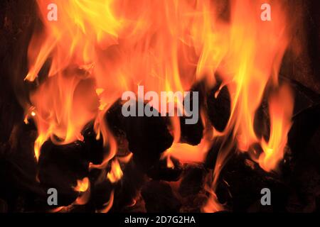 Coal, fire, domestic, open fire, fireplace, flame, heat, burning, fuel ...