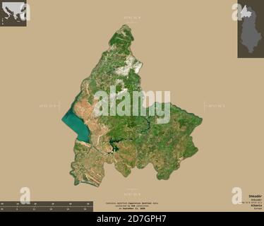 Shkoder, county of Albania. High resolution satellite map Stock Photo ...