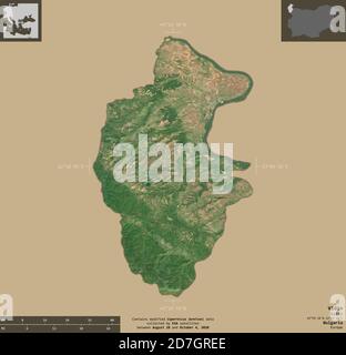 Vidin, province of Bulgaria. High resolution satellite map. Locations ...