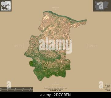 Vratsa, province of Bulgaria. High resolution satellite map. Locations ...