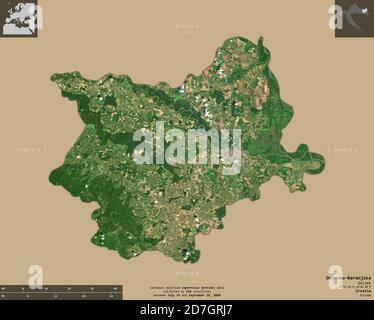 Osjecko-Baranjska, county of Croatia. High resolution satellite map ...