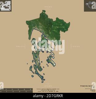 Primorsko-Goranska, county of Croatia. High resolution satellite map ...