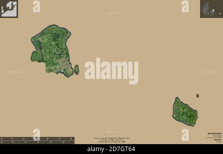 Hovedstaden, region of Denmark. High resolution satellite map Stock ...