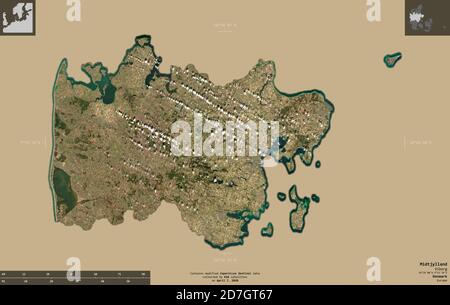 Midtjylland, region of Denmark. High resolution satellite map ...