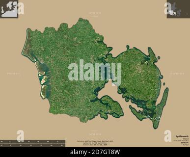 Syddanmark, region of Denmark. High resolution satellite map Stock Photo - Alamy