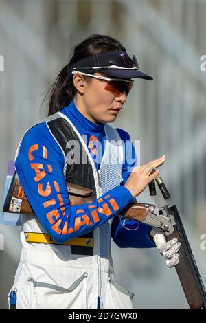 (201023) -- LINFEN, Oct. 23, 2020 (Xinhua) -- Jiang Yiting of Fujian ...
