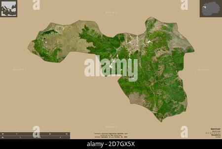 Gostivar, municipality of Macedonia. High resolution satellite map ...