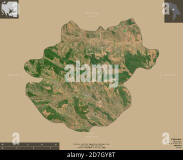 Calarasi, district of Moldova. High resolution satellite map. Locations ...